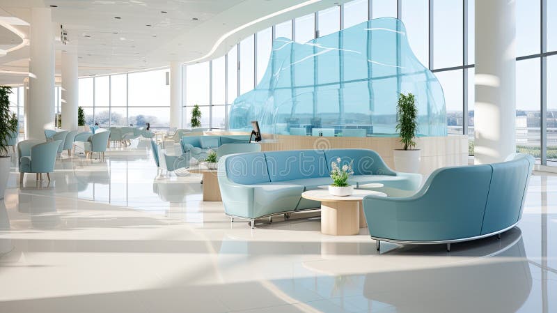 Hospital Corridor, Polyclinic Reception Stock Illustration ...