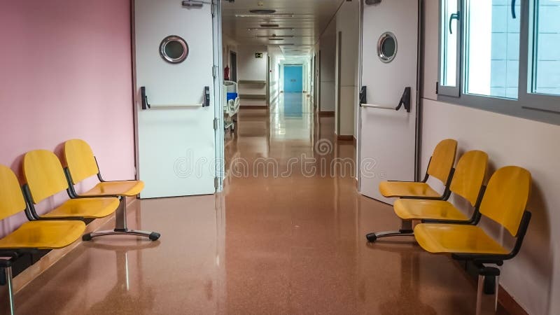 Hospital Corridor with Chairs Stock Photo - Image of clean, hygiene ...
