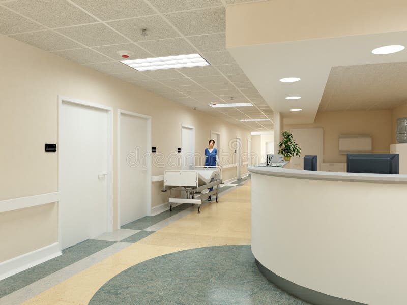 Hospital. 3d rendering stock photo. Image of consign - 54431454