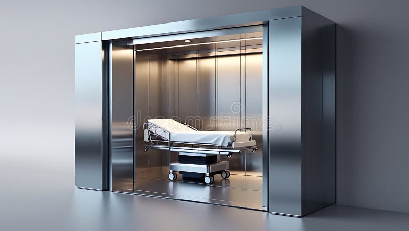 Hospital Elevator with Gurney Stock Illustration - Illustration of ...