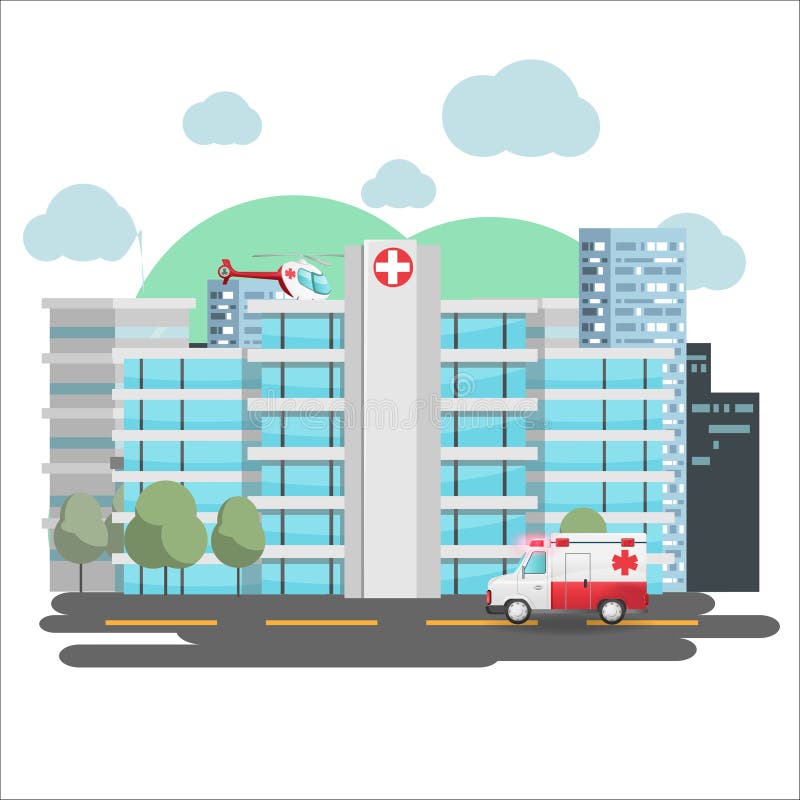 Hospital Emergency Building City Background Vector Stock Vector ...