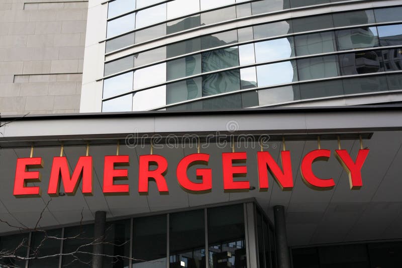 Hospital Emergency Entrance Stock Photo - Image of window, sign: 8729336