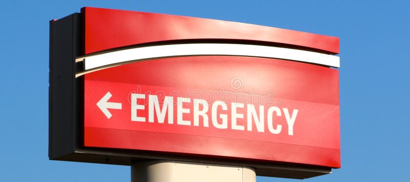 Hospital Emergency Room Sign Stock Photo - Image of blue, sign: 14539222
