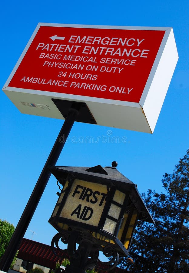 Hospital Emergency Signage stock image. Image of emergency - 4904035
