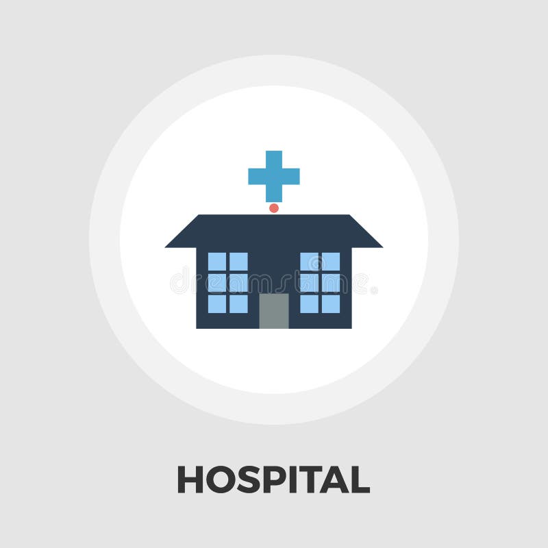 Hospital flat icon stock vector. Illustration of building - 91620164