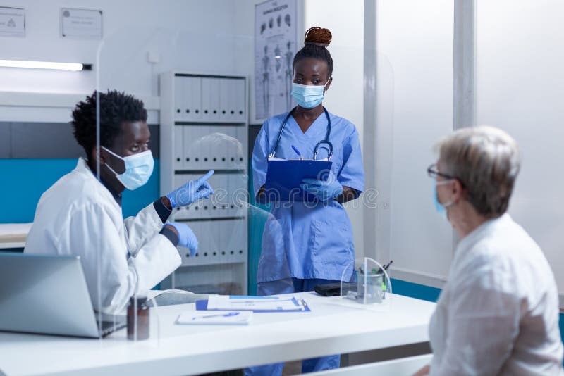 Hospital General Practitioner Explaining Patient Medical Noninvasive ...