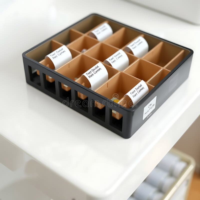 A Hospital Grade Medication Organizer with Labeled Compartments Placed ...