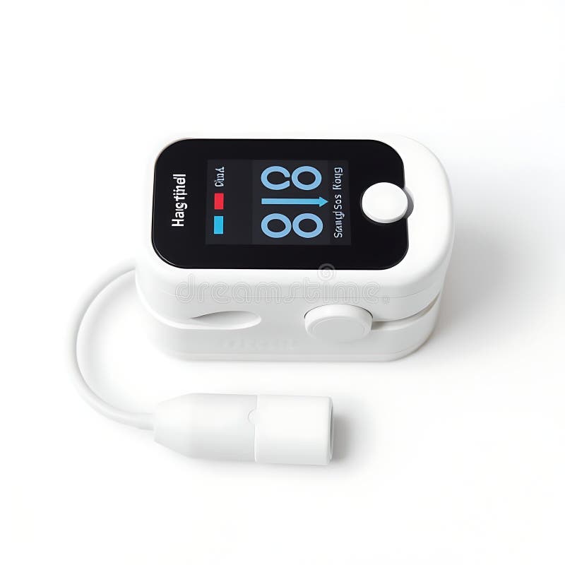 A Hospital Grade Pulse Oximeter Device, Showing the Screen and Sensor ...