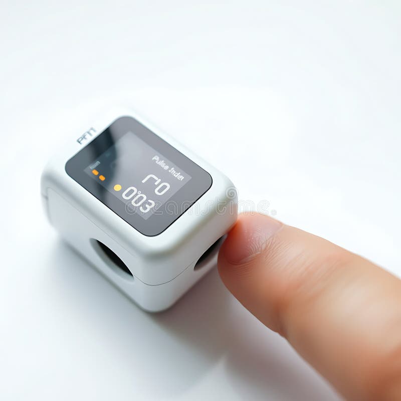 A Hospital Grade Pulse Oximeter with Its Finger Sensor on a White ...
