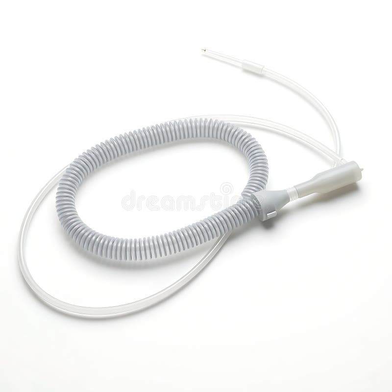 A Hospital Grade Suction Catheter with a Coiled Tube, Arranged on a ...