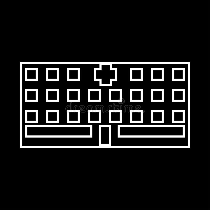 Hospital grey set icon . stock vector. Illustration of ambulance ...