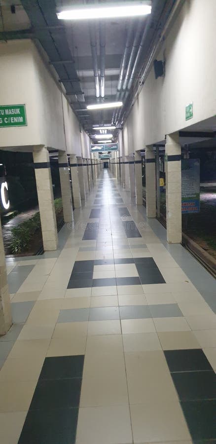 Hospital Hallway at Night Low Vision Stock Image - Image of hospital ...