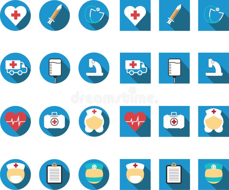 Hospital and Healthcare Vector Icons Set Pack Stock Vector ...