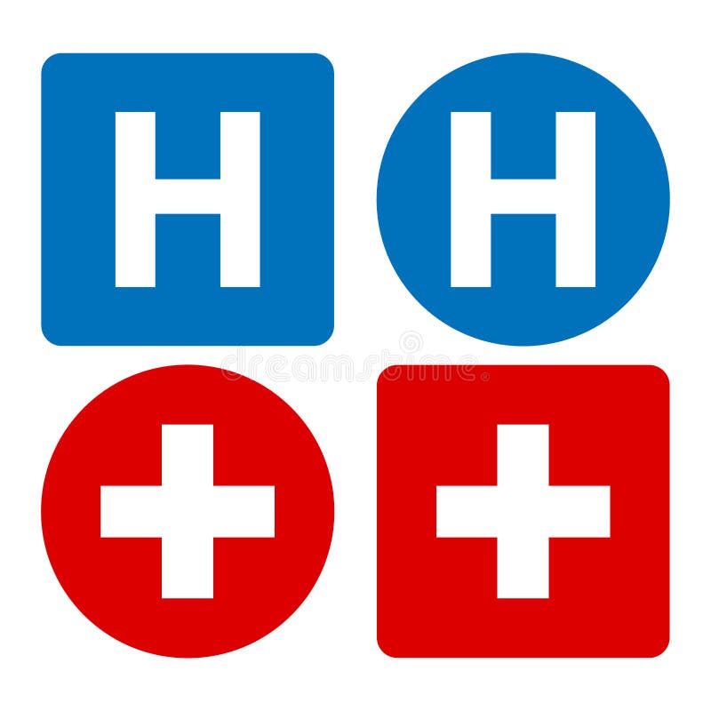 Icons With Plus Sign. Sign For Medical, First-aid, Health-Care C Stock ...