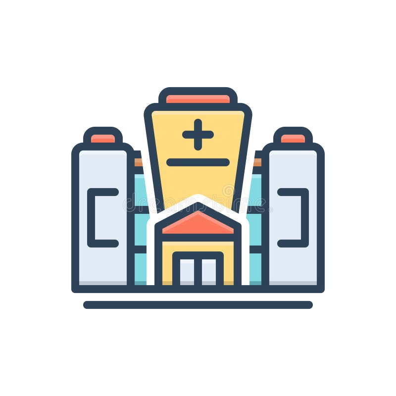 Color Illustration Icon for Hospital, Asylum and Medical Stock Vector ...