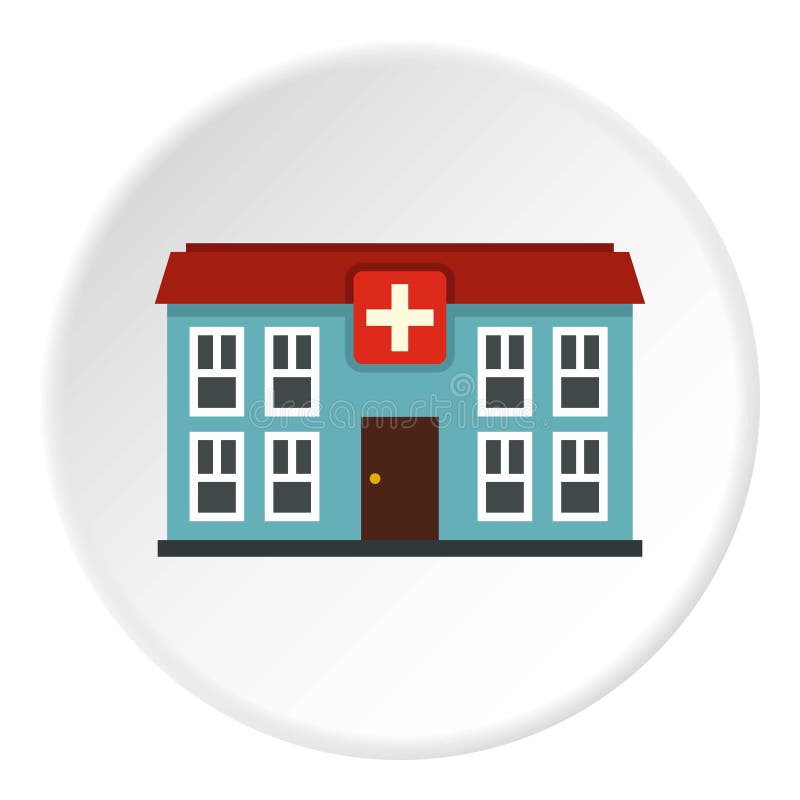 Hospital icon circle stock vector. Illustration of exterior - 108598598