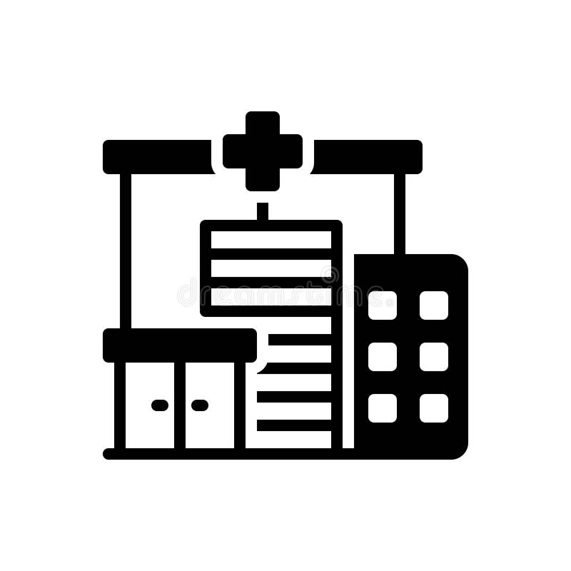 Black Solid Icon for Hospital, Clinic and Medical Stock Vector ...