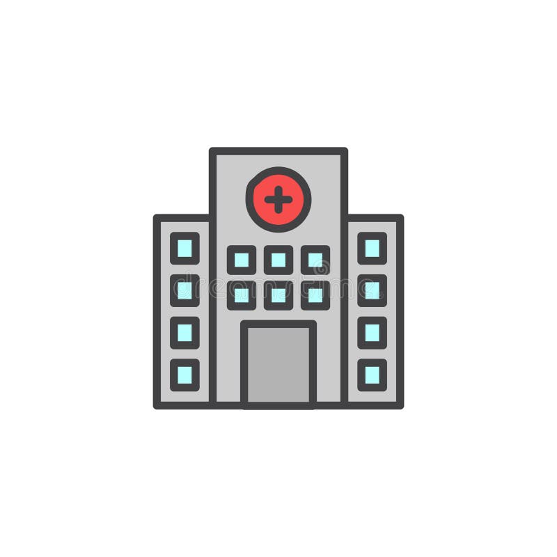 Hospital Icon in Colored Version Stock Vector - Illustration of ...