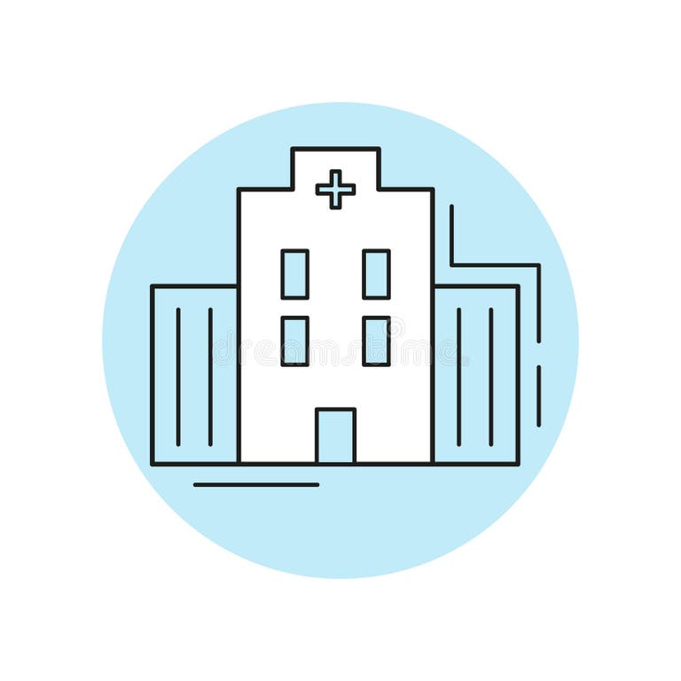 Hospital Icon in Flat Design Stock Vector - Illustration of clinic ...