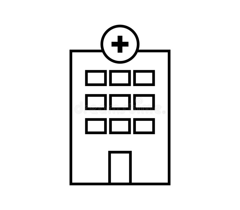 Hospital Icon Illustrated in Vector on White Background Stock ...