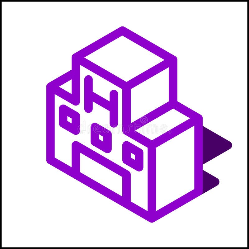 Hospital Icon in Isometric Flat Design 08 Stock Vector - Illustration ...