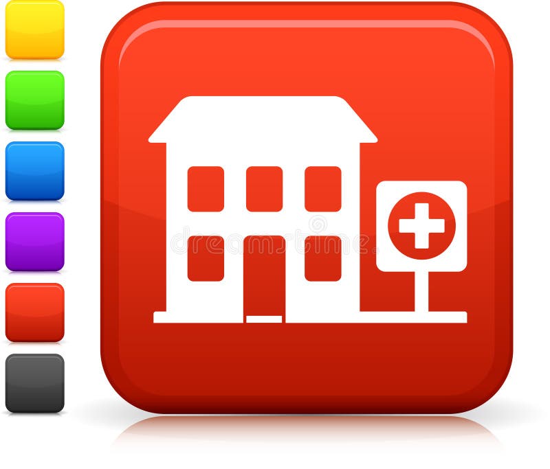 Hospital icon digital red stock vector. Illustration of hospitalization ...