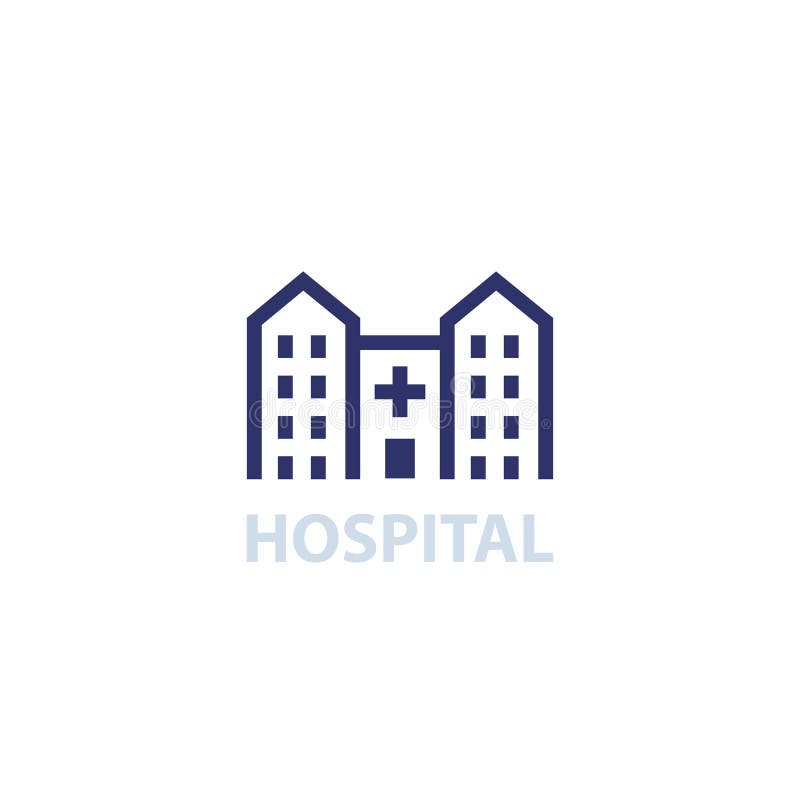 Hospital Icon on White, Vector Stock Vector - Illustration of emergency ...