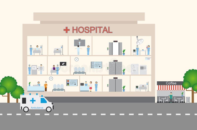 Hospital Infographic & Flat Design Stock Vector - Illustration of ...