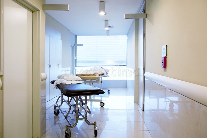 Hospital Interior Hallway stock image. Image of clinic - 19041595