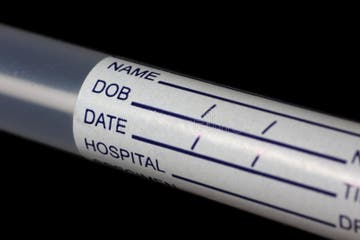 Hospital lab specimen tag stock image. Image of hospital - 20329259