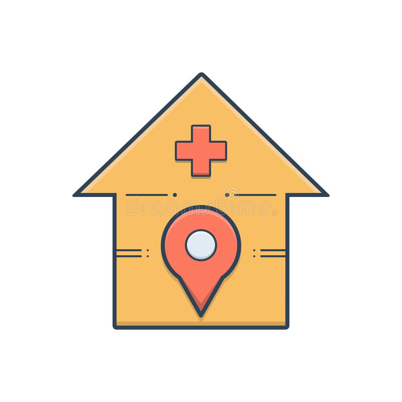 Color Illustration Icon for Hospital Location, Clinic and Hospital ...