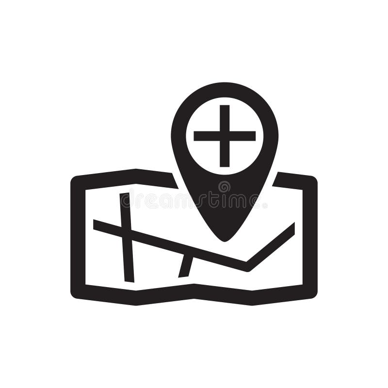 Hospital Location Map Icon - Healthcare Distribution Icon Stock Vector ...