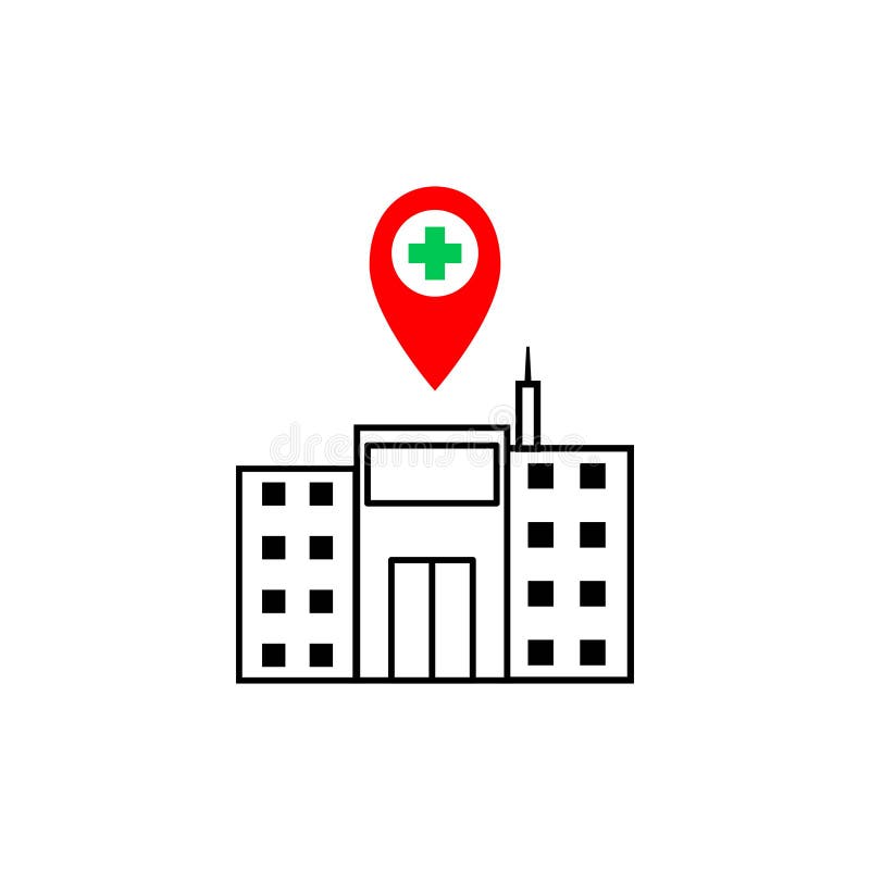 Hospital Location Isolated Vector Icon Which Can Easily Modify or Edit ...