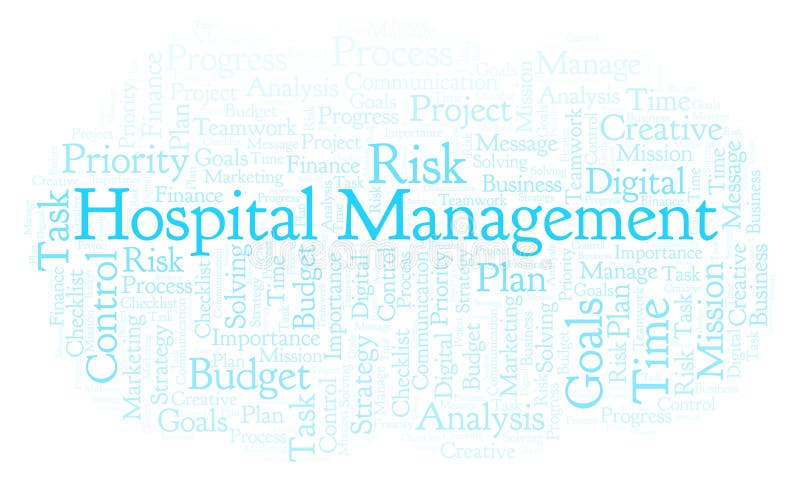 Hospital Management Word Cloud, Made with Text only Stock Illustration ...