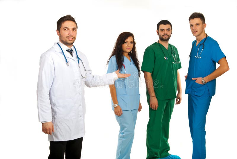 Hospital Manager Talking With Doctors Stock Photo - Image of friendly ...