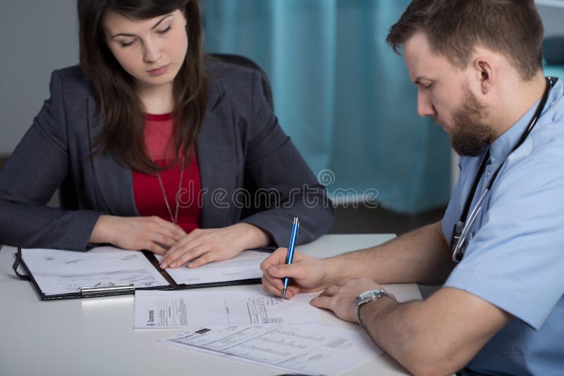 Hospital Manager Talking with Doctors Stock Photo - Image of friendly ...