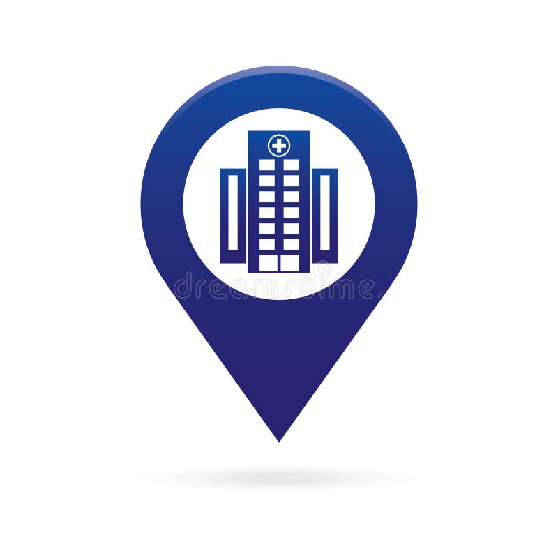 Hospital Map Pointer Icon Marker GPS Location Flag Symbol Stock Vector ...