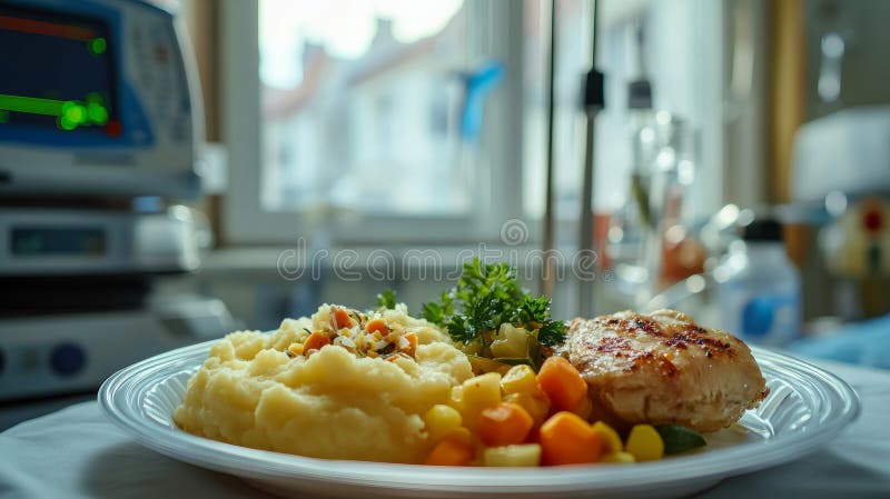 Hospital Meal Mashed Potatoes Vegetables Chicken Stock Photos - Free ...