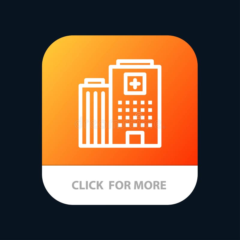Hospital, Medical, Building, Care Mobile App Button. Android and IOS ...