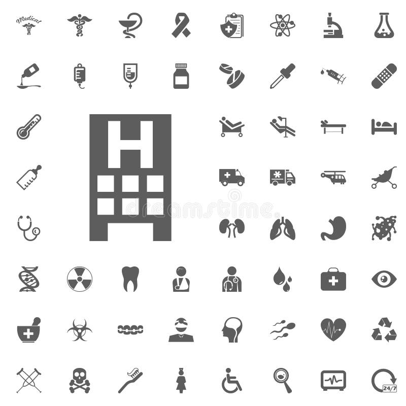 Hospital, Medical Center Icon. Medical and Hospital Icon Vector Set ...