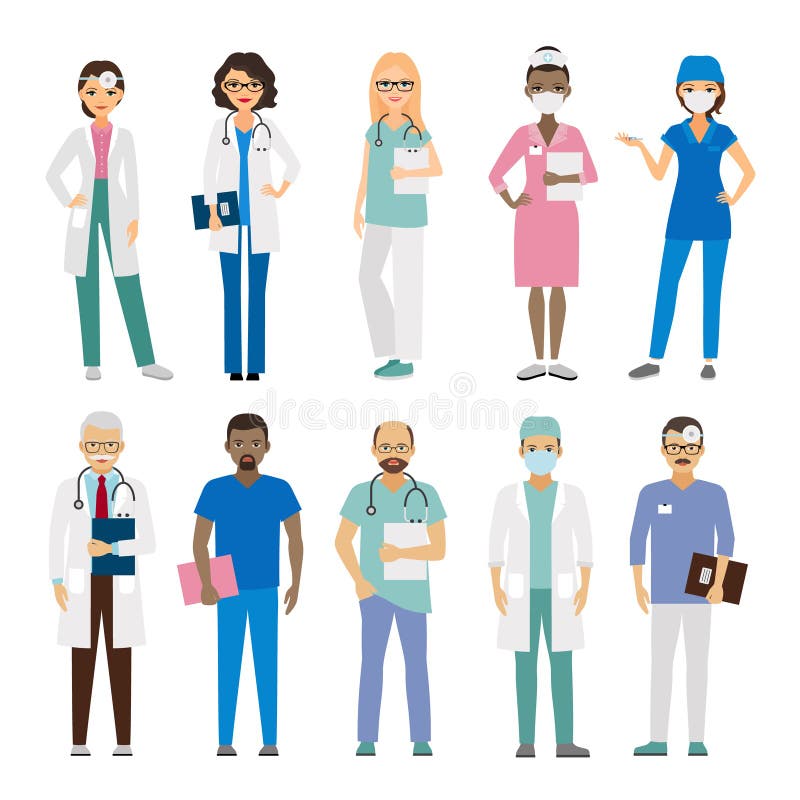 Medical and Hospital Staff Avatars Stock Vector - Illustration of ...
