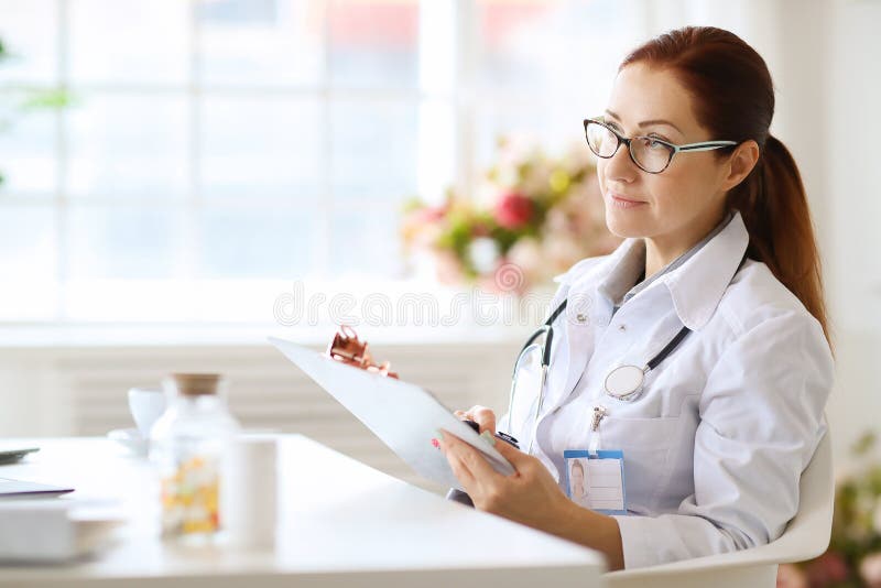 Doctor at work stock photo. Image of cheerful, pharmacist - 115748182