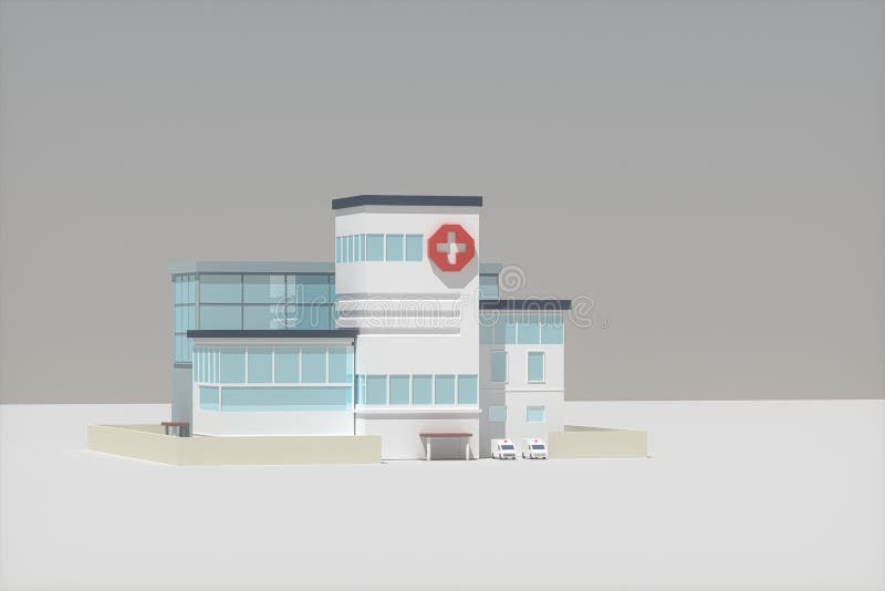 Hospital Model with White Background,abstract Conception,3d Rendering ...