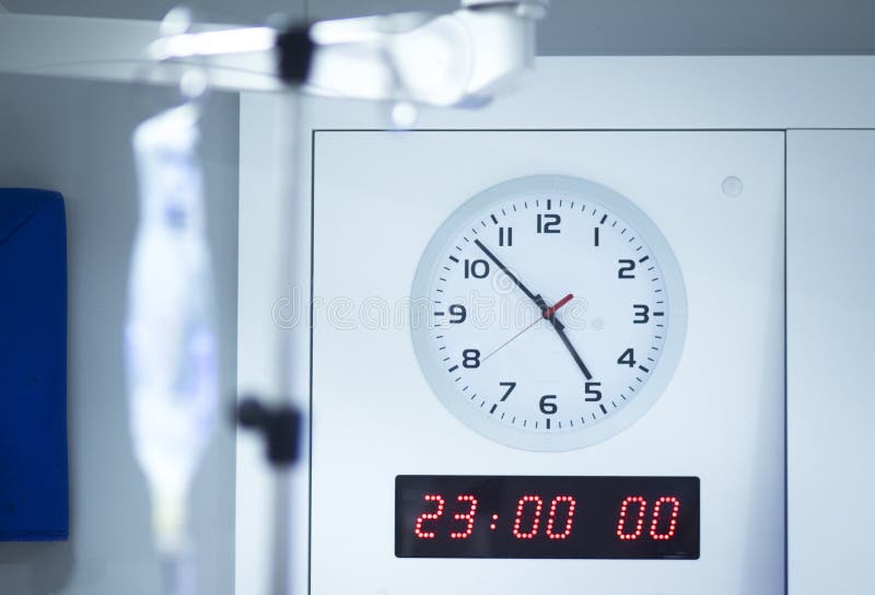 Hospital Operating Room Clock Stock Photo - Image of analogue, hours ...
