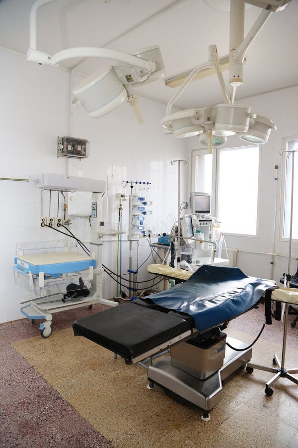 Hospital Operating Surgery Room with Monitors and Equipment Stock Image ...