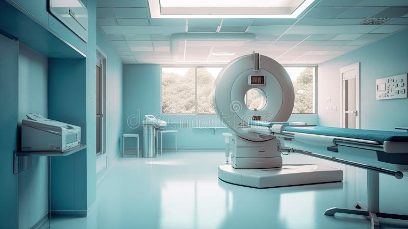 Hospital Radiology Room with 3d Rendering Mri Scanner and X-ray Machine ...