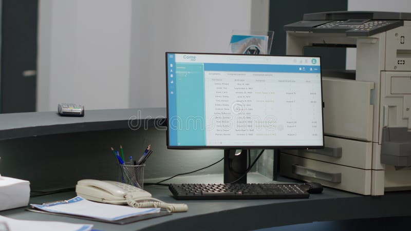 Computer Desktop with Green Screen in Hospital Stock Footage - Video of ...