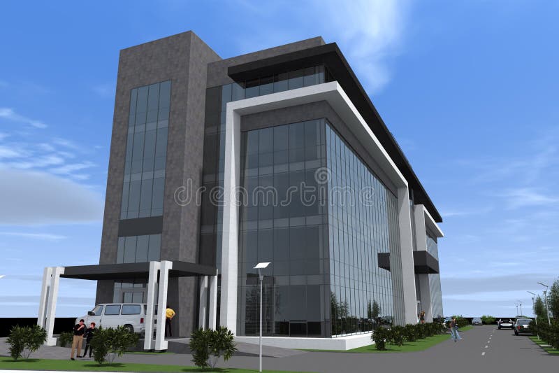 Hospital Residencial 3d Renderizar Modernos Ilustração Stock ...