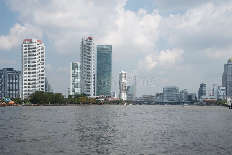 Hospital Riverside Building with Water Reflection during Stock Image ...