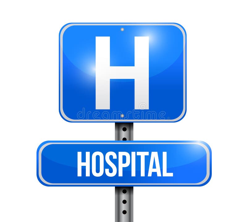 Hospital Road Sign Illustration Design Stock Illustration ...